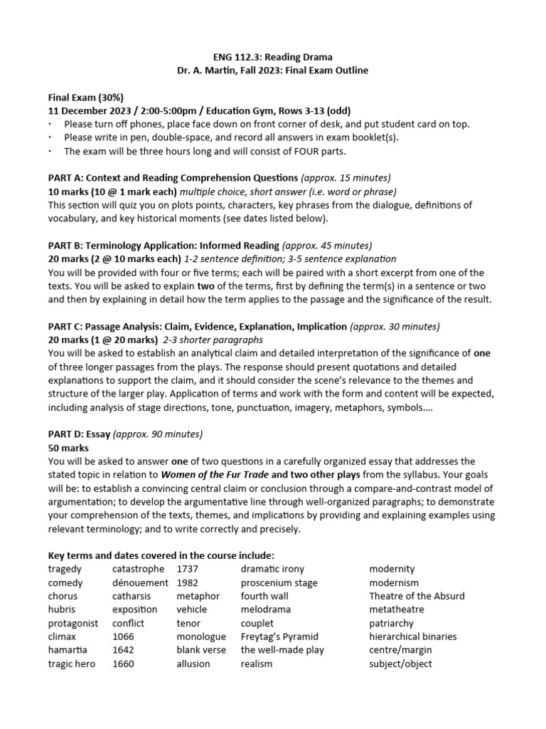 ENG 112 Exam Outline 2023 | PDF | Reading Comprehension | Human ...
