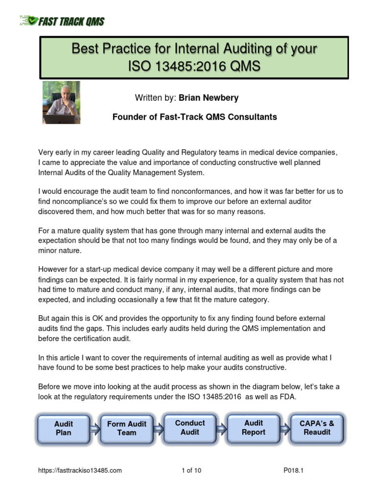 Best Practices for ISO 13485 Audits | PDF | Audit | Internal Audit