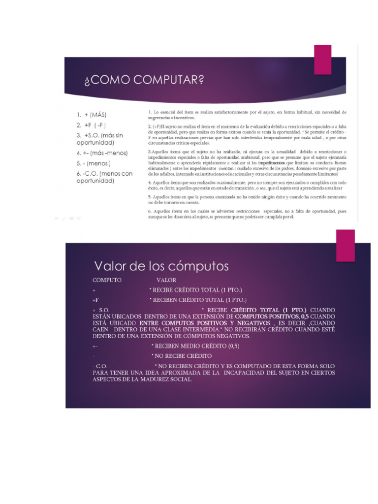 Valor Computos Vineland y Su Significado | PDF