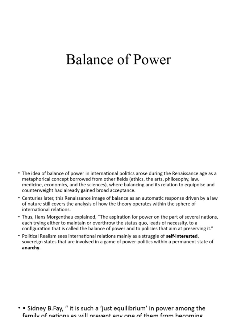 Balance of Power | PDF | Political Science | International Relations