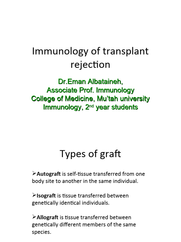Chronic Transplant Rejection Mechanisms | PDF | Transplant Rejection ...