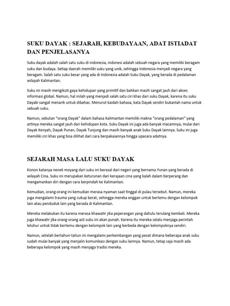 Kel 2 Suku Dayak | PDF