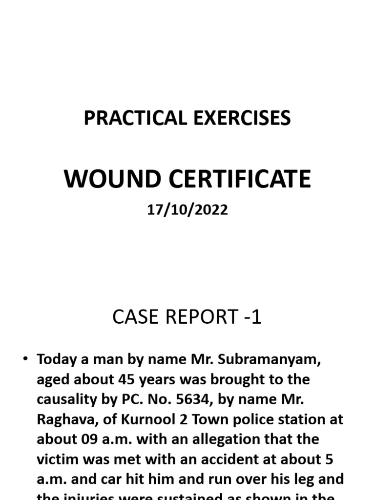 Wound Certificate - For Record PDF | PDF | Biomechanics | Human Anatomy