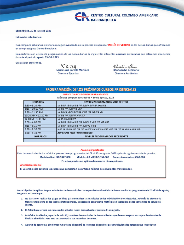 Circular Final Curso Diario Julio | PDF | Pagos | Tecnología bancaria