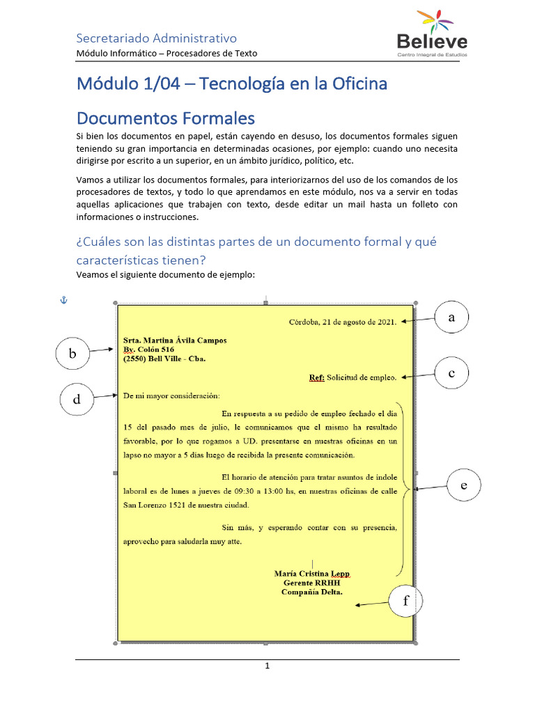 Procesador de Texto - Documentos Formales | PDF | Procesador de textos ...