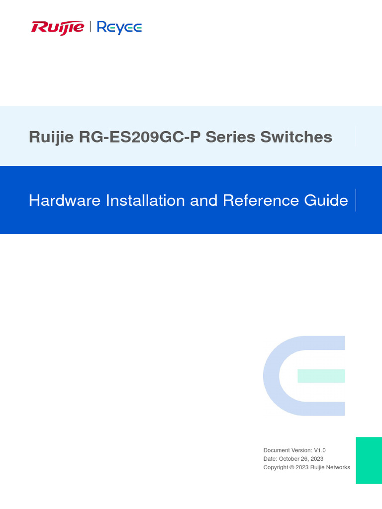 RG-ES209GC-P Series Switch Hardware Installation and Reference Guide (V1.0) | PDF ...