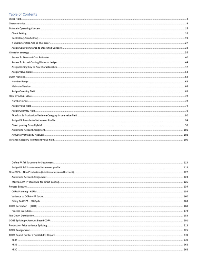 COPA - Configuration - 1 | PDF | Valuation (Finance) | Business