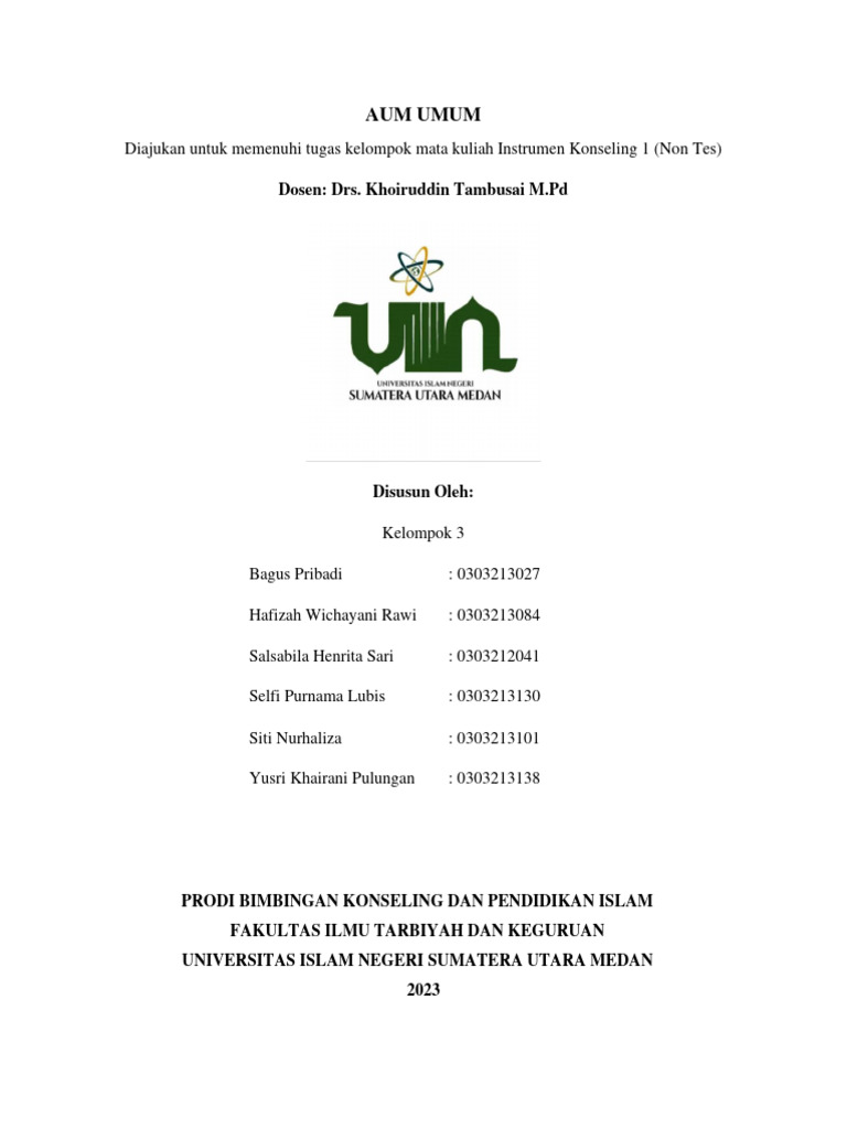 Kelompok 3 Revisi Aum Umum (Instru 1 Bkpi-3) | PDF | Bisnis