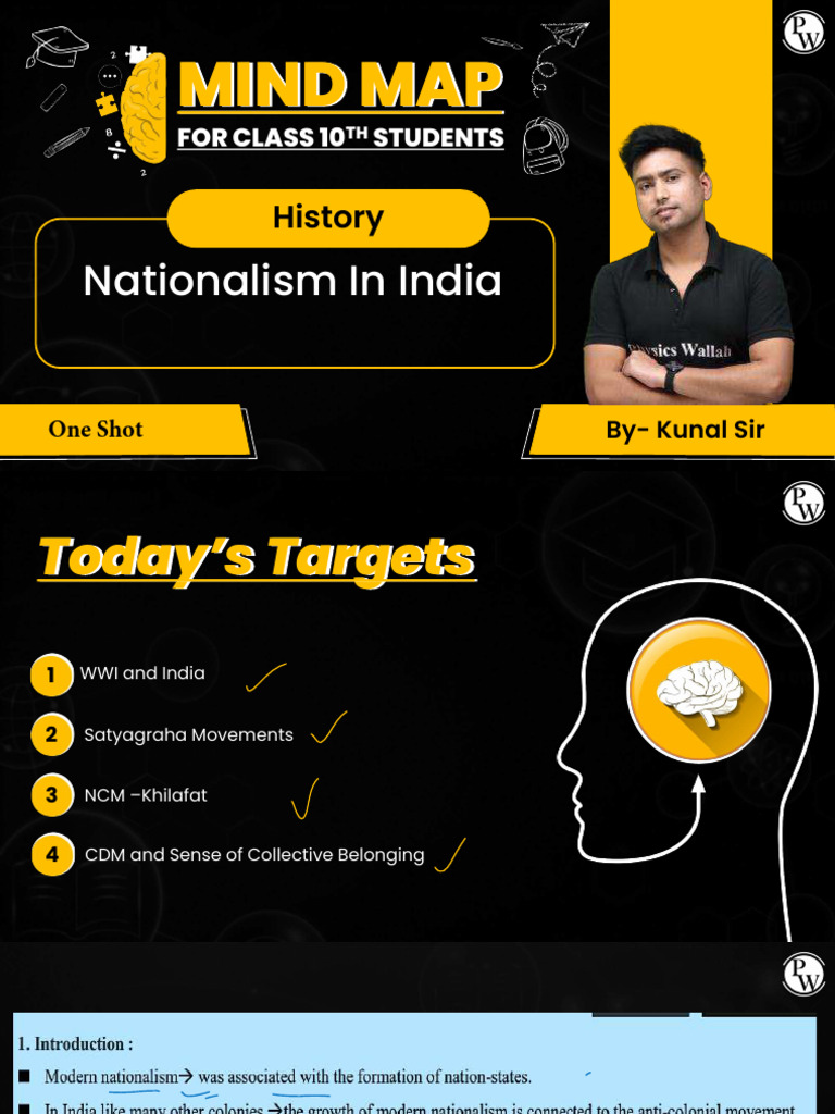 History - Nationalism in India - Class Notes - Mind Map - Class 10th | PDF History - Nationalism in India - Class Notes - Mind Map - Class 10th | PDF