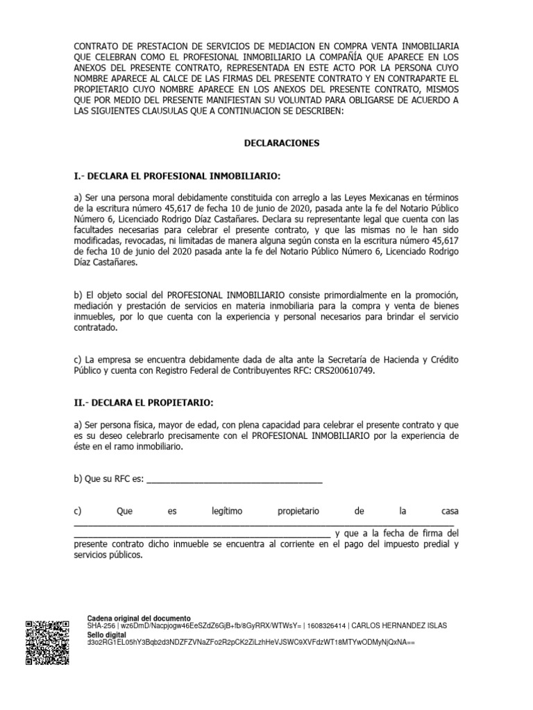 Contrato de Adhesión PROFECO 1 | PDF | Propiedad | Derecho privado