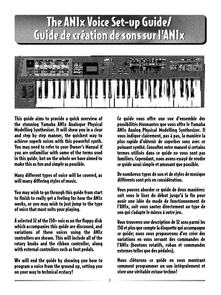 Yamaha AN1x Synth Guide | PDF