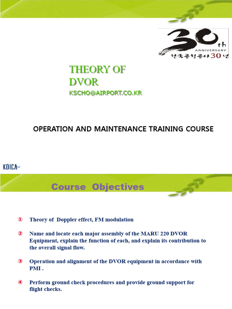 DVOR Training for Aviation Experts | PDF | Antenna (Radio) | Frequency ...