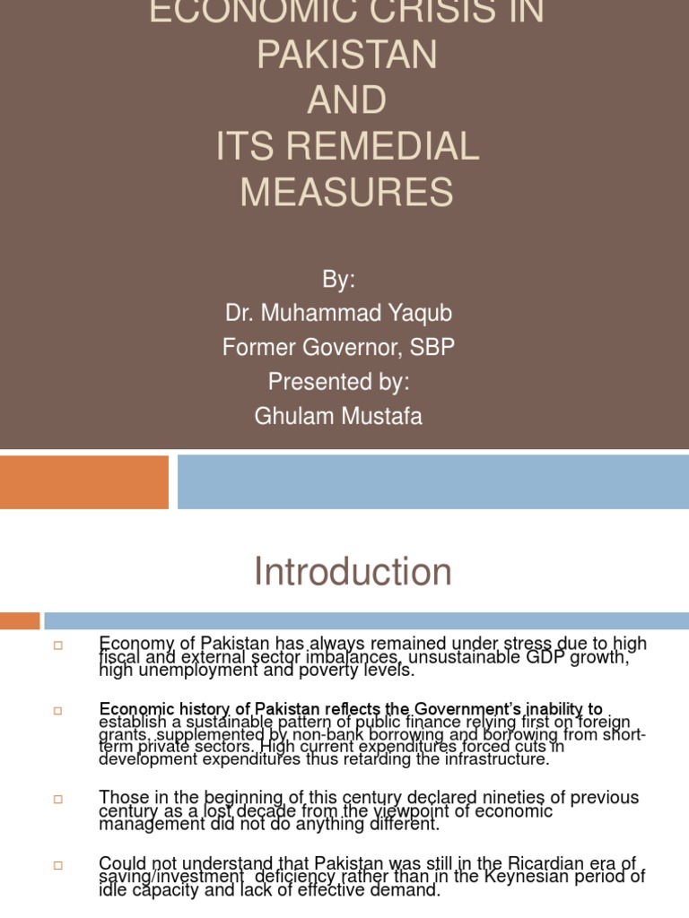 Pakistan's Economic Crisis and Solutions | PDF | Government Budget ...