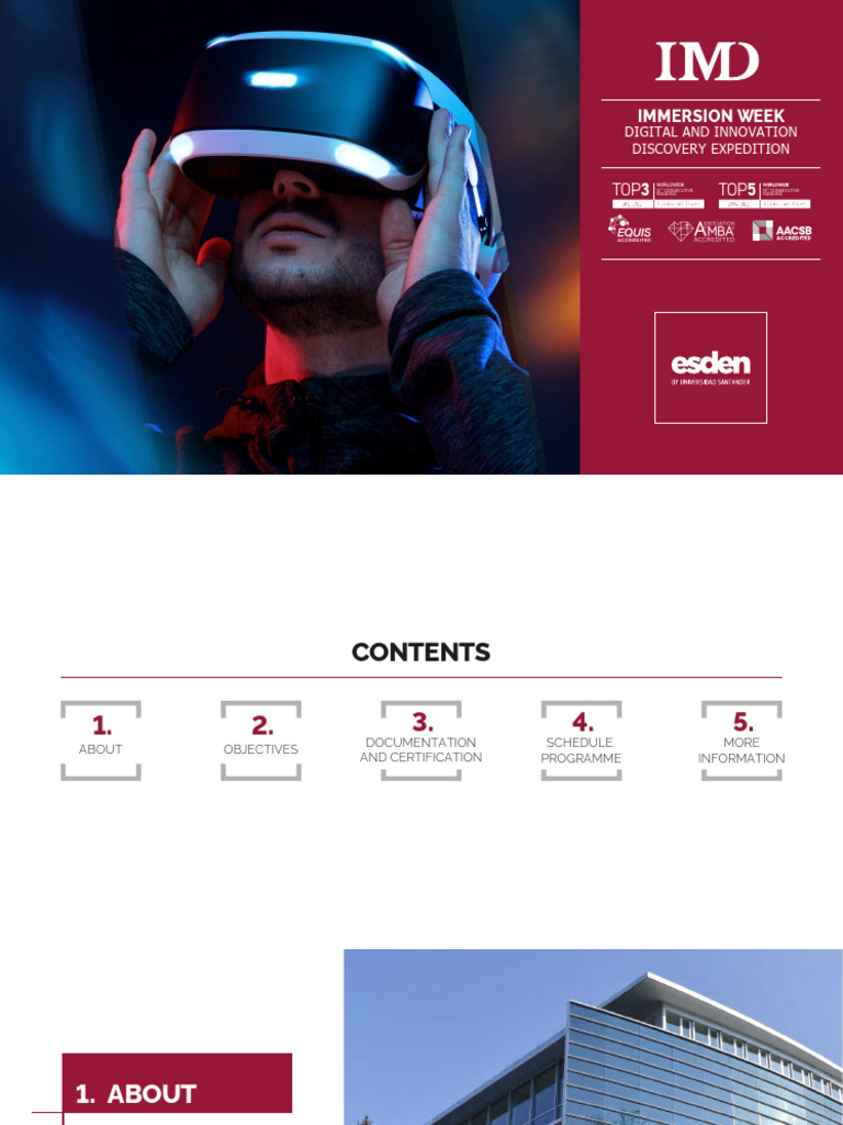 Immersion Week IMD 2023 | PDF | Master Of Business Administration ...