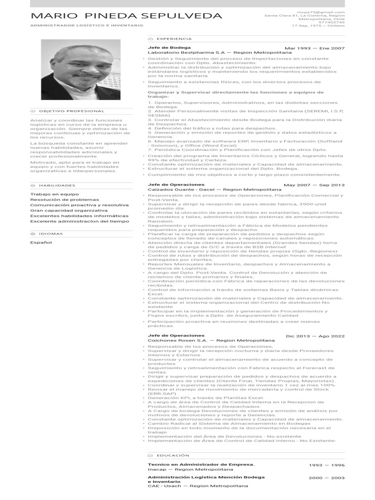 CV Mario Pineda. Act. 2 | PDF