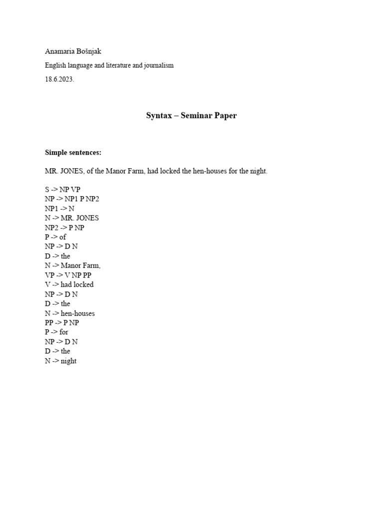 Seminar Paper | PDF | Linguistic Morphology | Language Mechanics