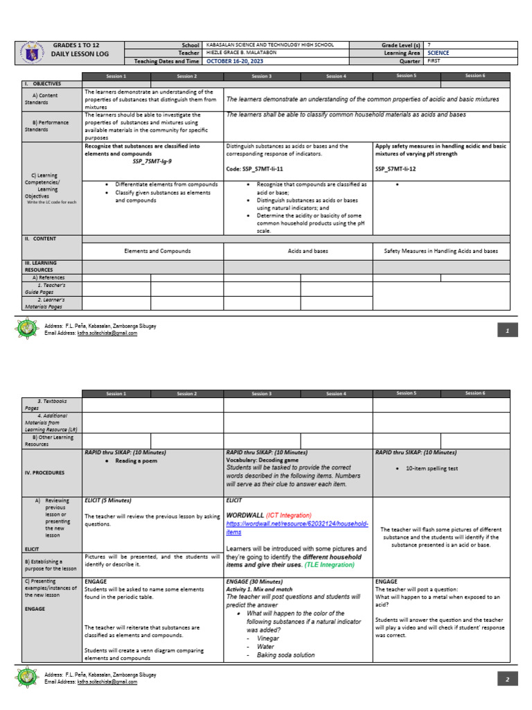 DLL Week 8 | PDF | Learning | Teachers