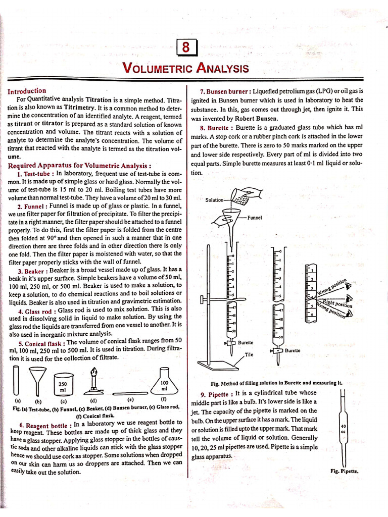 Volumetric Analysis 12th Calss | PDF