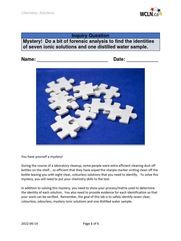 Identifying Mystery Ionic Solutions | PDF | Acid | Precipitation ...