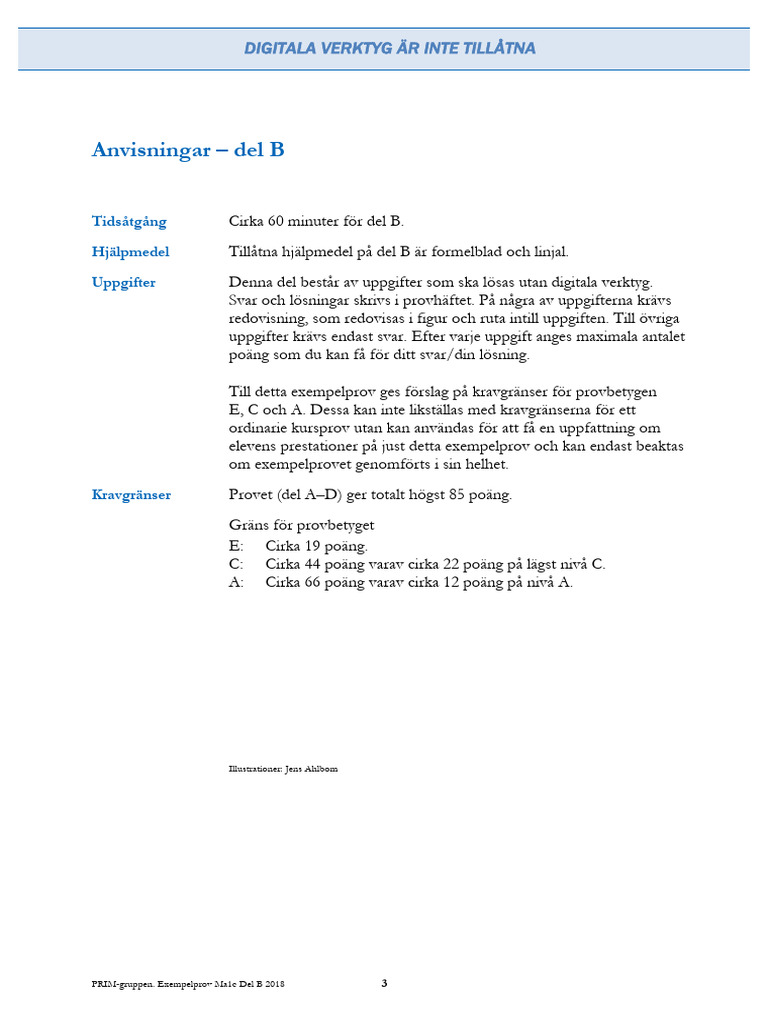 Exempelprov Ma1c 18 Del B | PDF