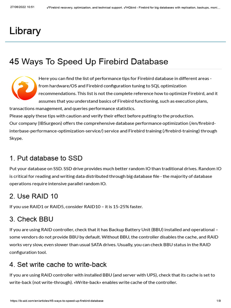 Firebird Recovery, Optimization, and Technical Support | PDF | Database Index | Databases