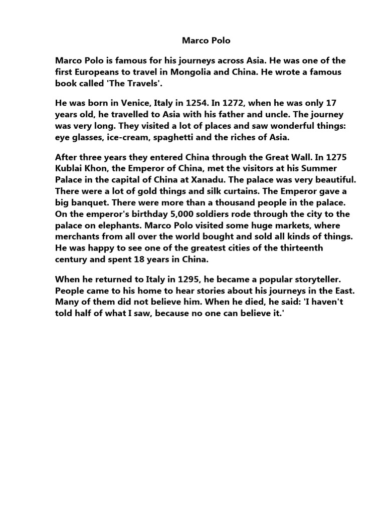 Marco Polo | PDF | Art