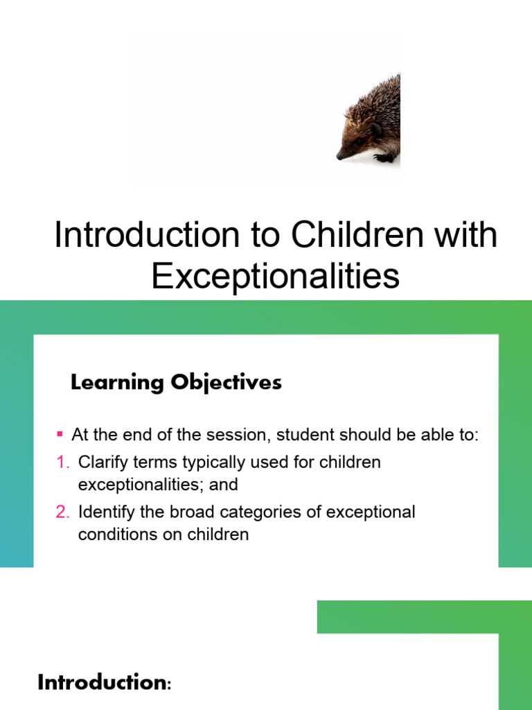 Introduction To Children With Exceptionalities | PDF | Learning ...