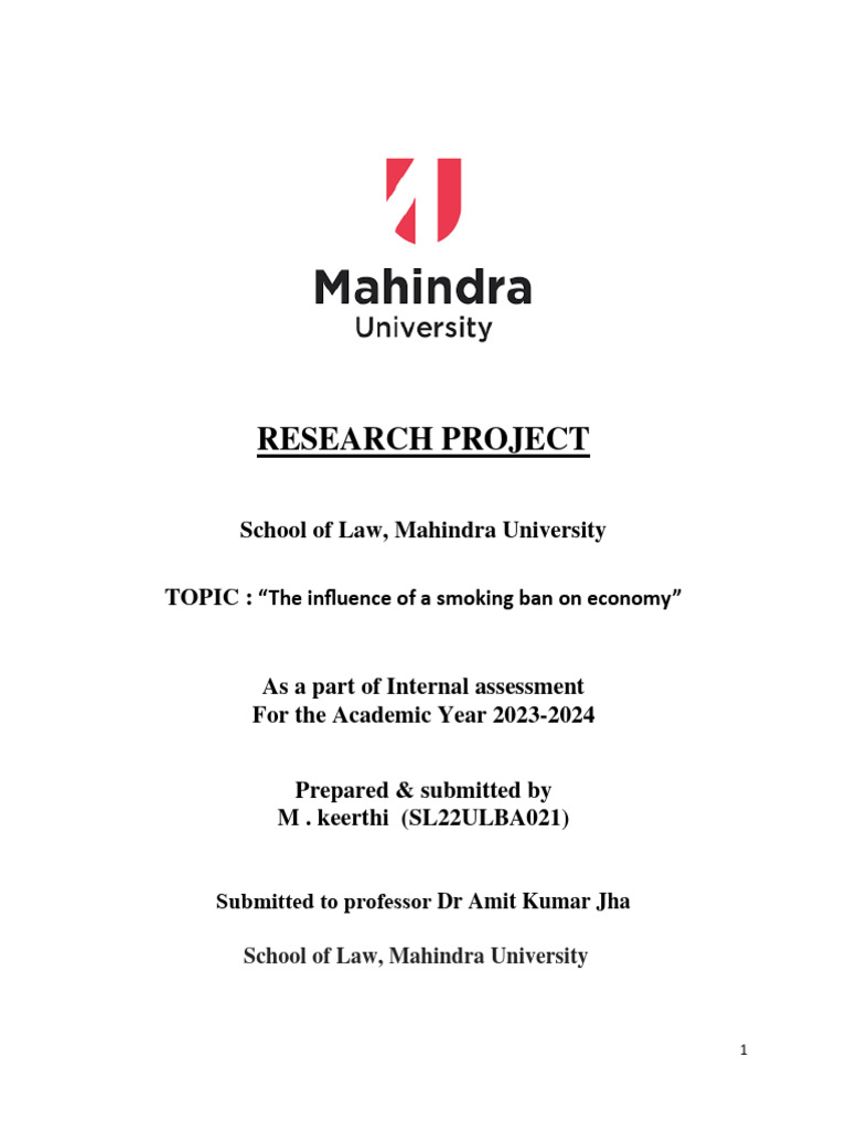 Keerthi Research Project Eco 1 PDF | PDF | Self-Improvement