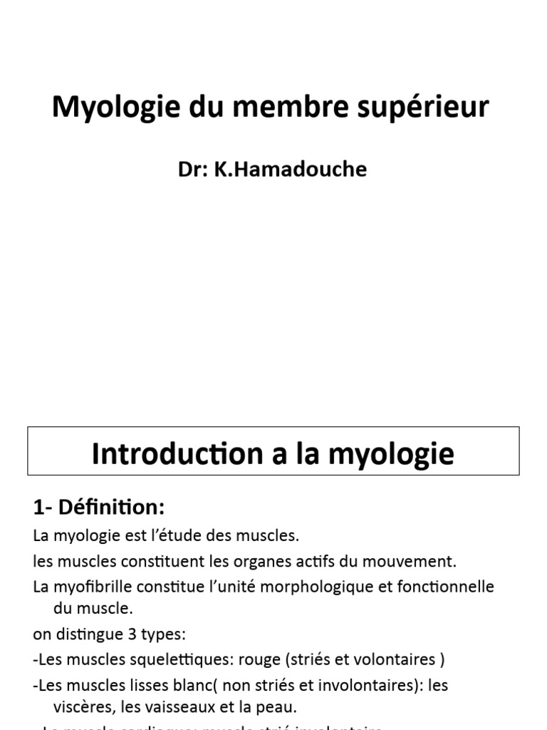 ) Myologie Du Membre Supérieur | PDF