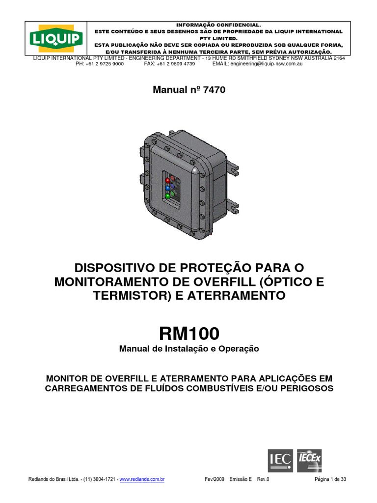 Rm100 Manual de Instalacao e Operacao | PDF | Relé | Engenharia Elétrica Rm100 Manual de Instalacao e Operacao | PDF | Relé | Engenharia Elétrica