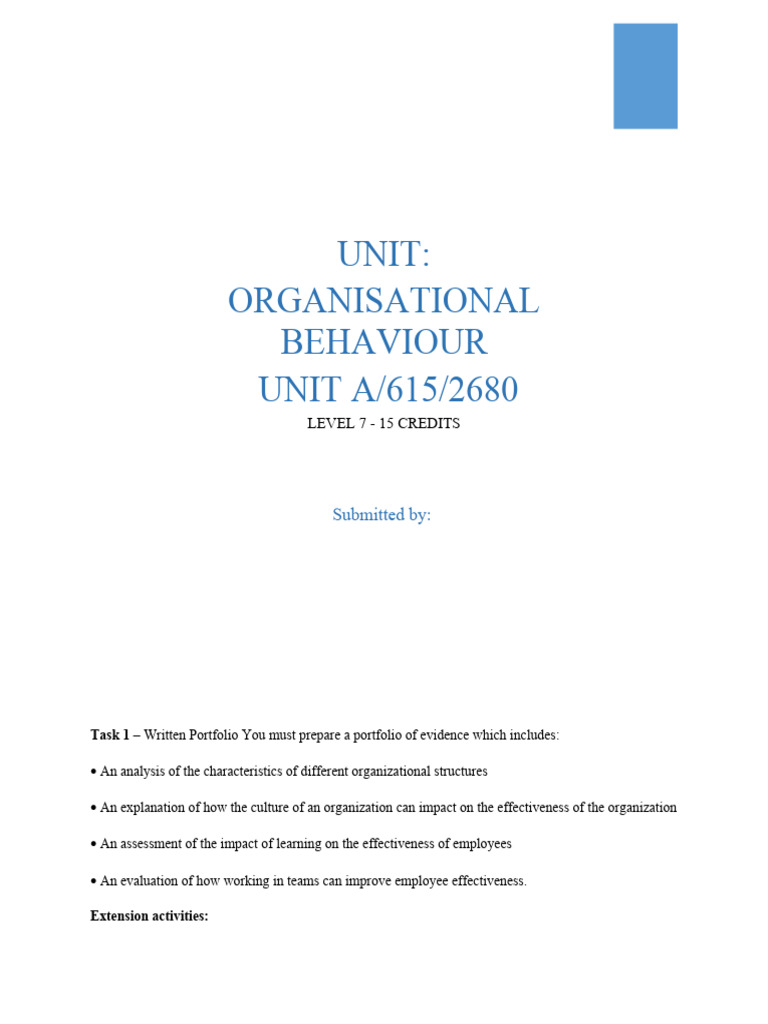 OB Assignment | PDF | Leadership | Organizational Culture