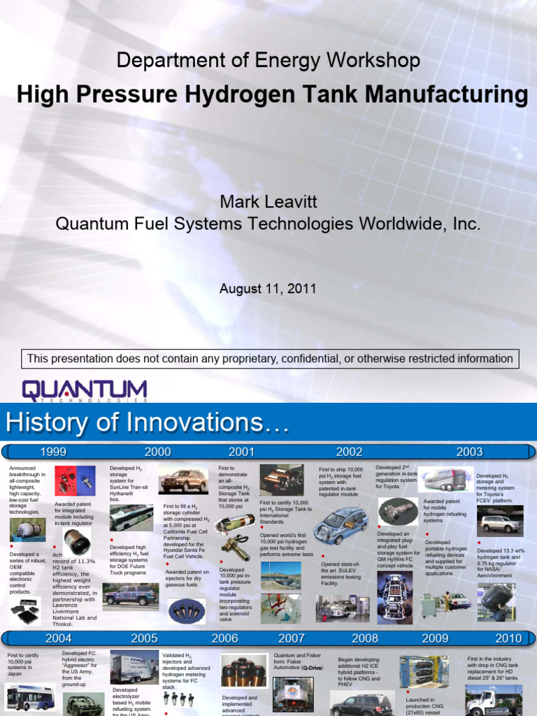 High Pressure Hydrogen Tank Manufacturing | PDF | Physical Sciences ...