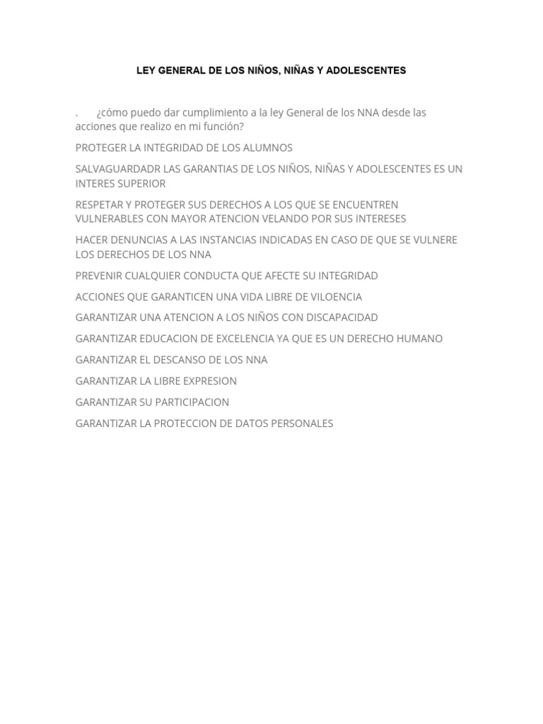 Ley General de Los Nna en Mi Funcion | PDF | Ciencias sociales | Derecho