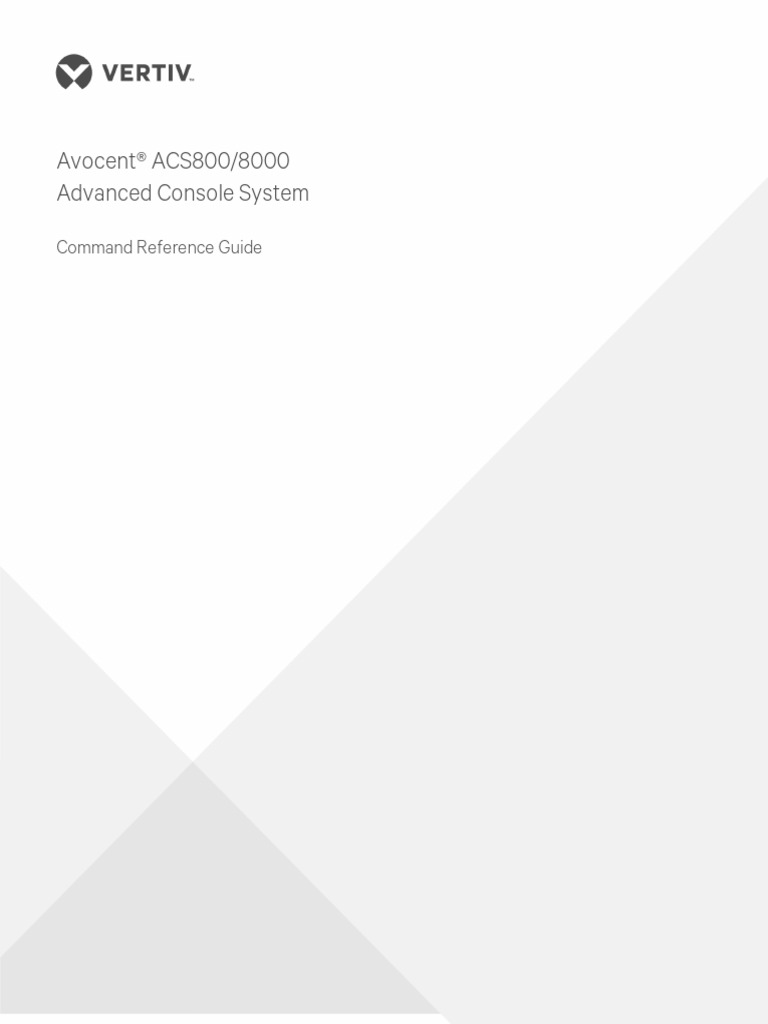 Avocent Acs 800acs 8000 Advanced Console System Command Reference Guide ...