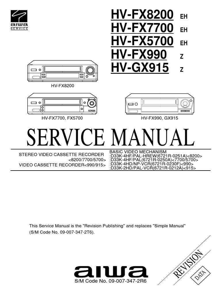 AIWA Gx915 HV-FX8200 Revision Data | PDF | Electronics | Electrical ...