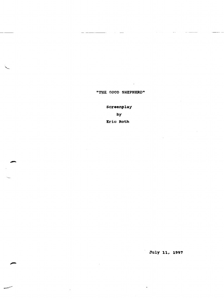 The Good Shepherd 2006 Screenplay | PDF