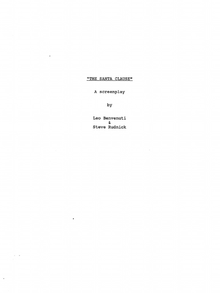 The Santa Clause 1994 Screenplay | PDF