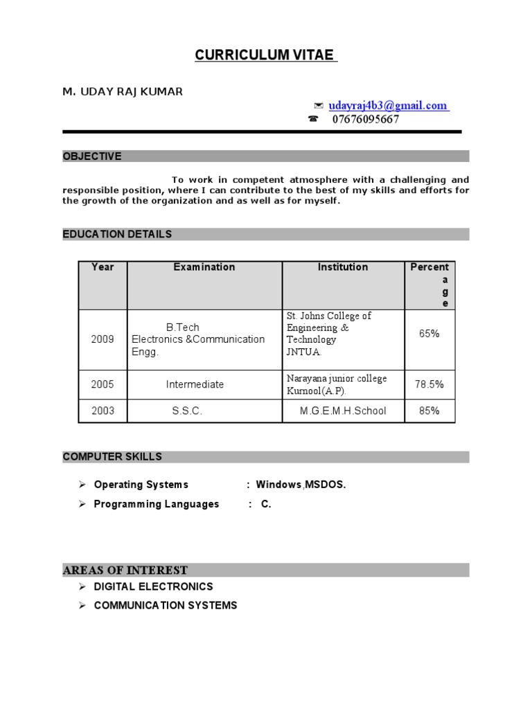 M. Uday Raj Kumar CV and Projects | PDF