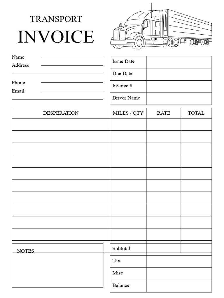 Transport Invoice | PDF