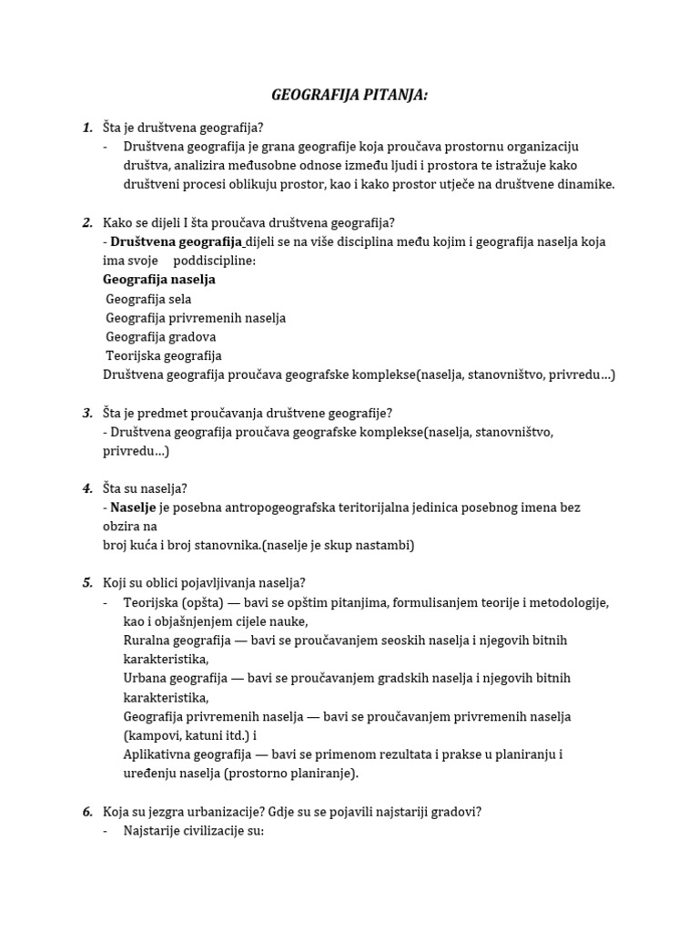 Geografija Pitanja | PDF
