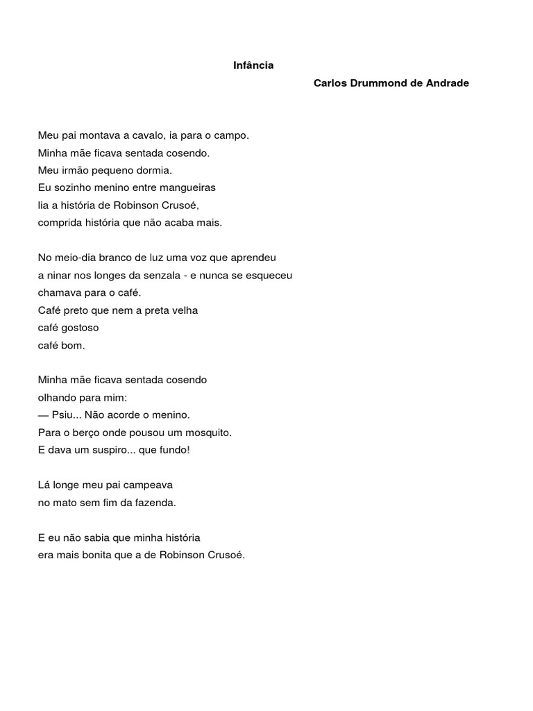Infância - Carlos Drummond de Andrade | PDF
