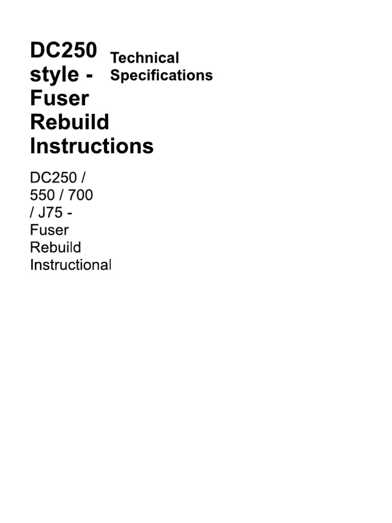 Manual de Montagem Da Fusão Xerox DC252 - DCP700 - 550 | PDF