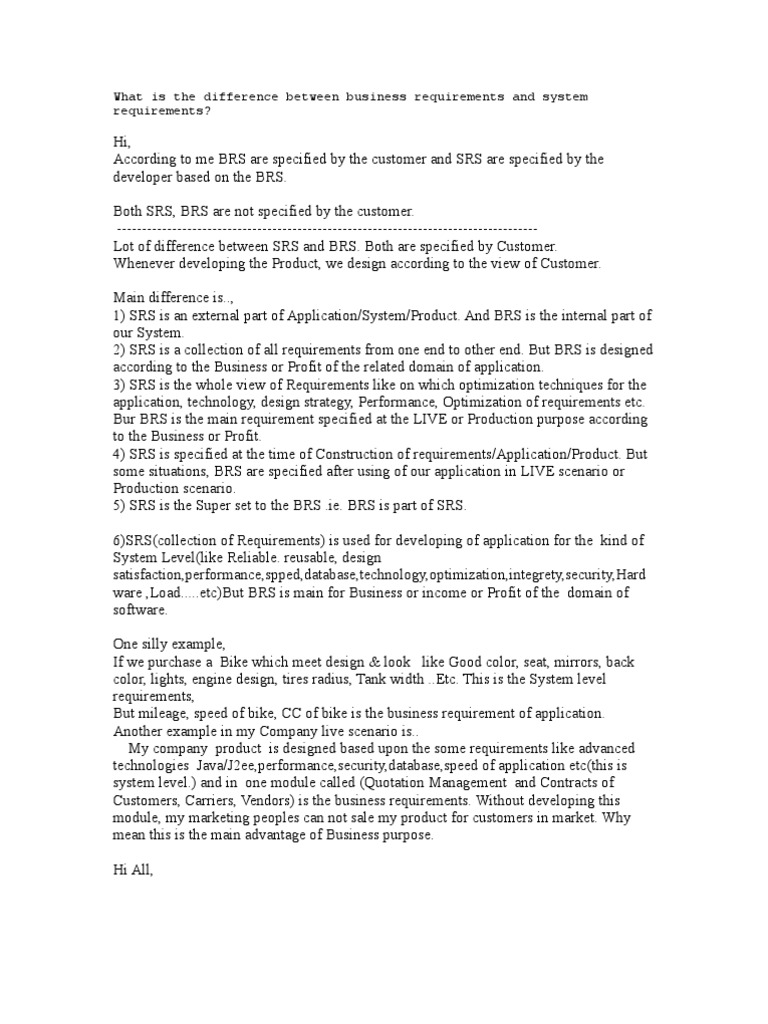 Business Requirements and System Requirements | PDF | Specification ...