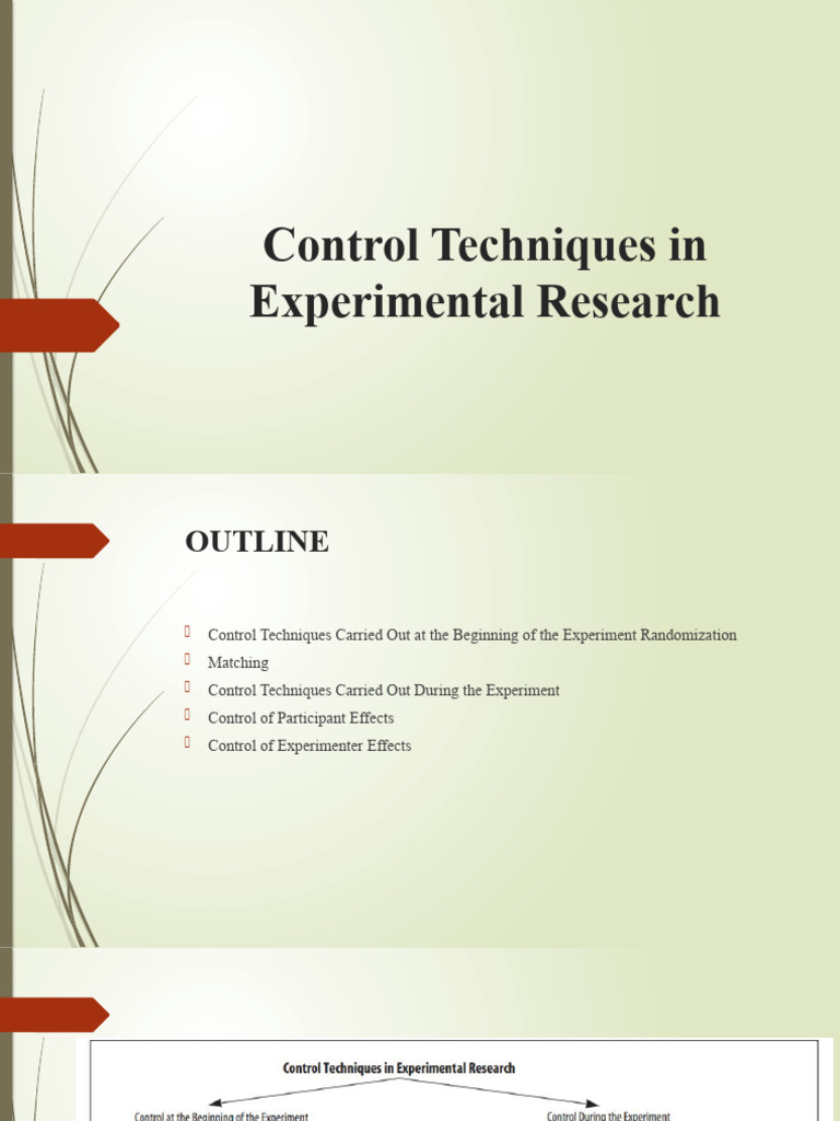 Chapter 7 - Control Techniques in Experimental Research | PDF | Experiment | Dependent And ...