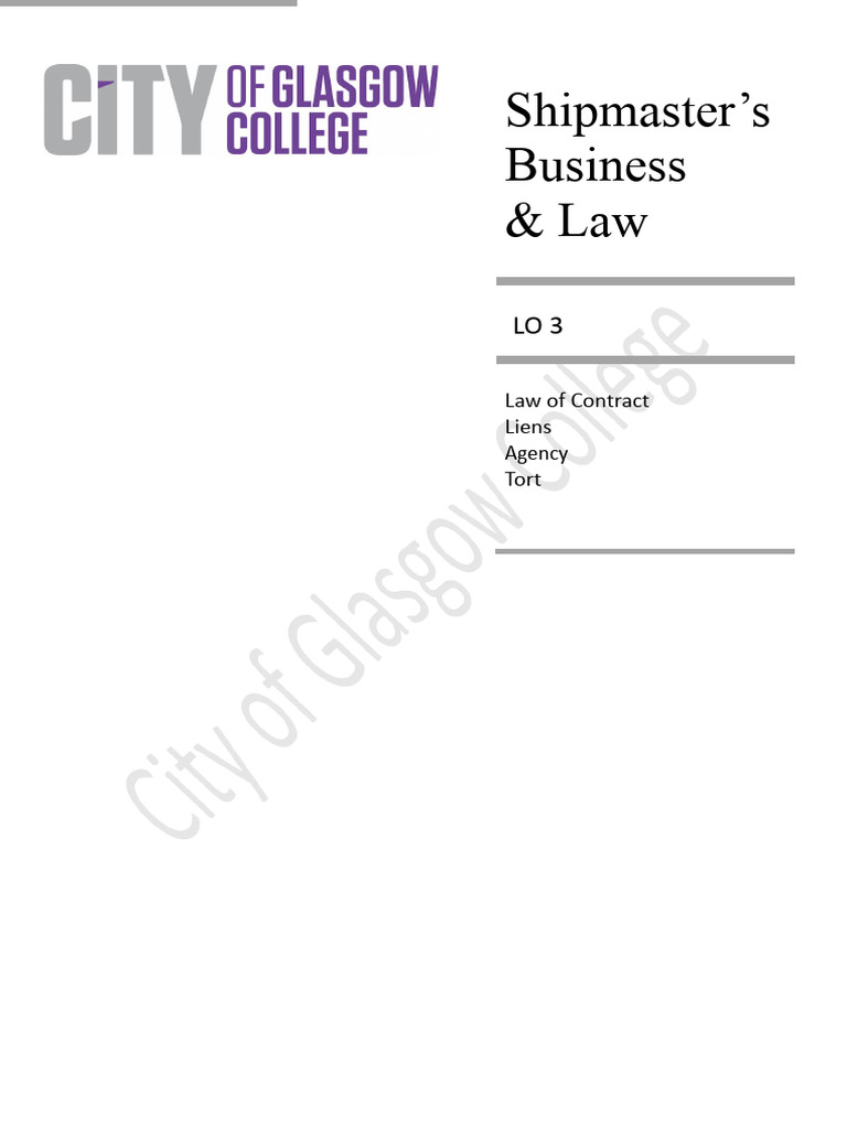 Shipmaster's Contract & Maritime Law | PDF | Duty Of Care | Negligence