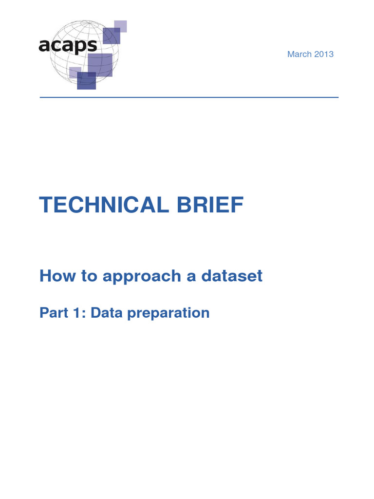 Acaps How To Approach A Dataset Part 1 Data Preparation | PDF | Microsoft Excel | Data
