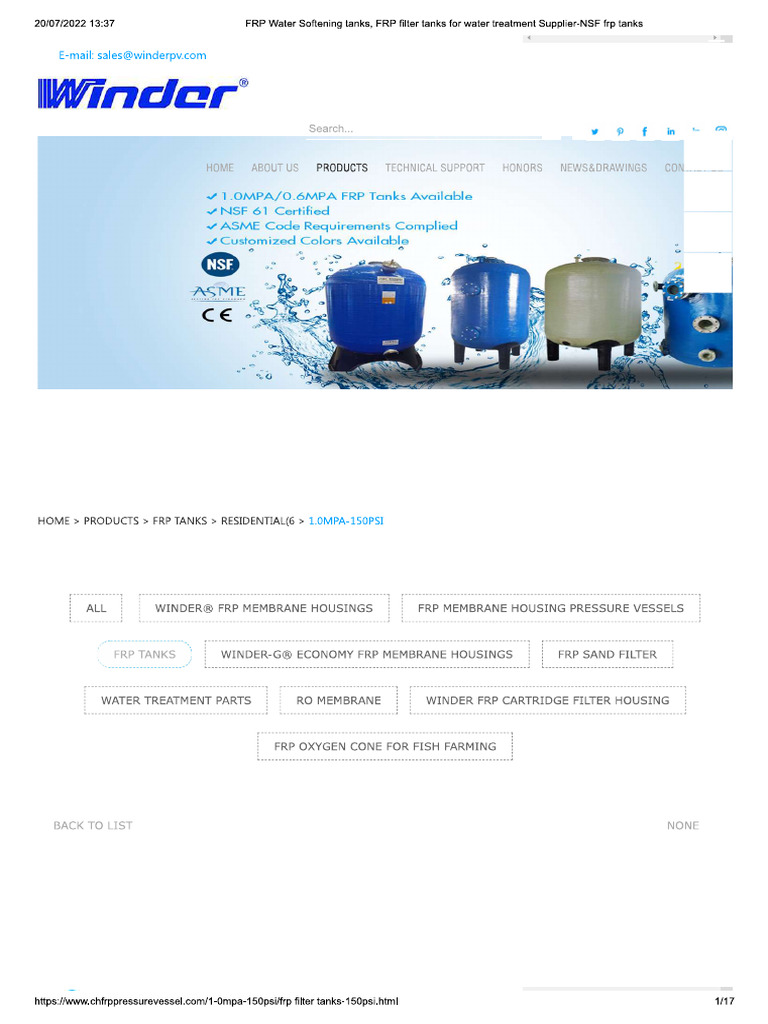 Tanques PRFV Data Sheet | PDF