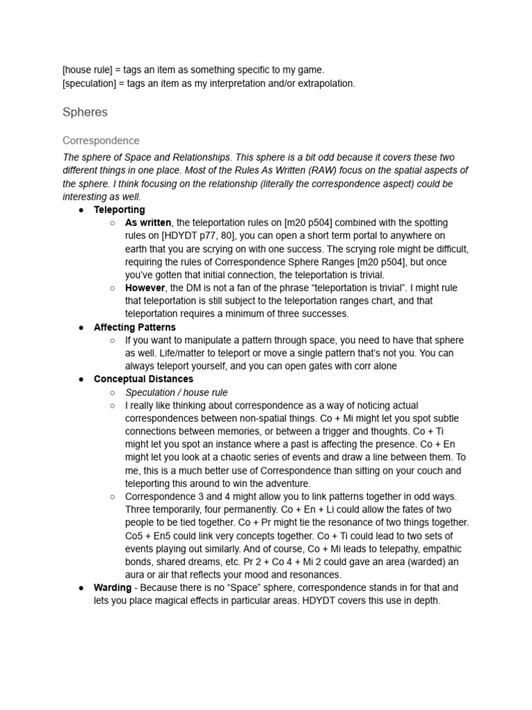 Mage The Ascension Sphere Clarifications | PDF | Matter | Entropy