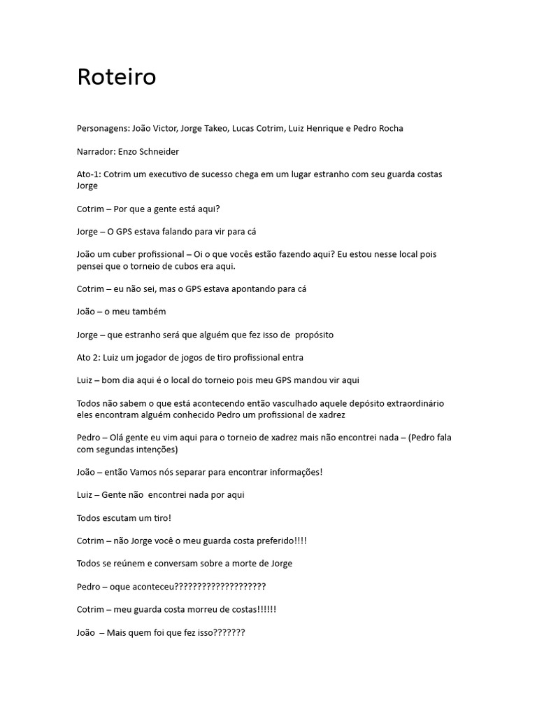 Roteiro | PDF