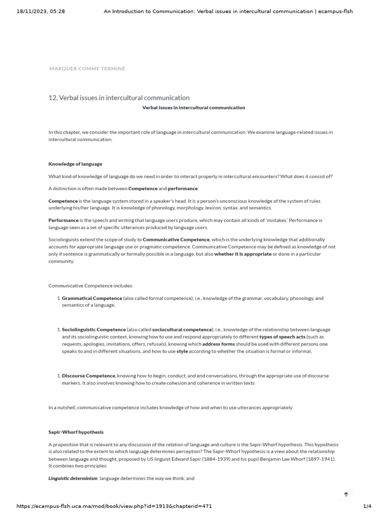 An Introduction To Communication - Verbal Issues in Intercultural ...